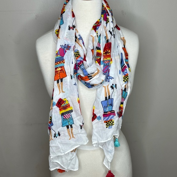 Talbots | Accessories | Talbots Multicolored Wrap Scarf Women With ...